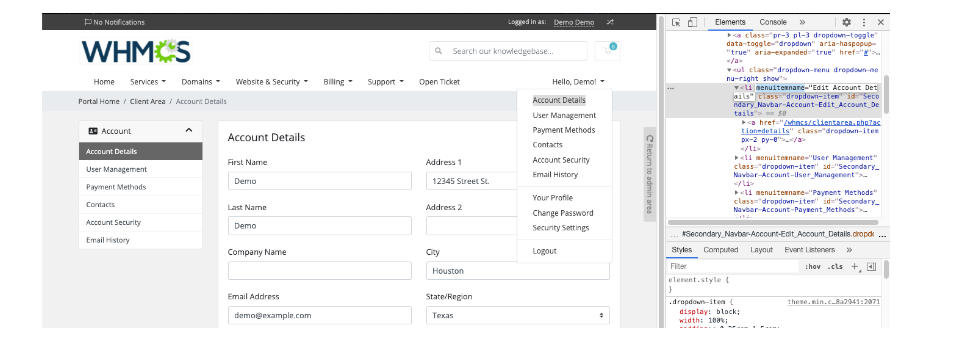 How to delete the Default WHMCS Menu - Knowledgebase - WHMCS Global Services