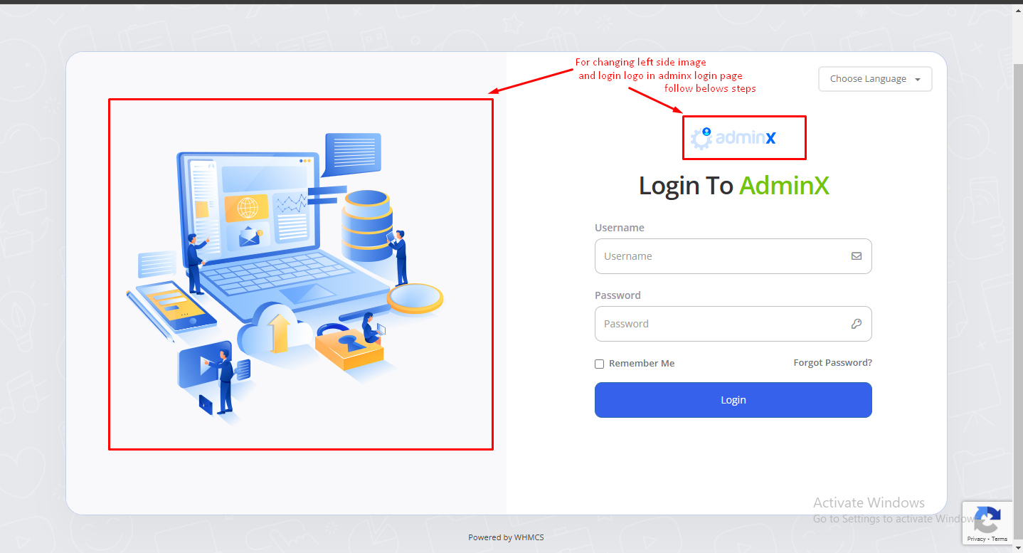 How to change login page Left Side image and login logo - Knowledgebase - WHMCS Global Services